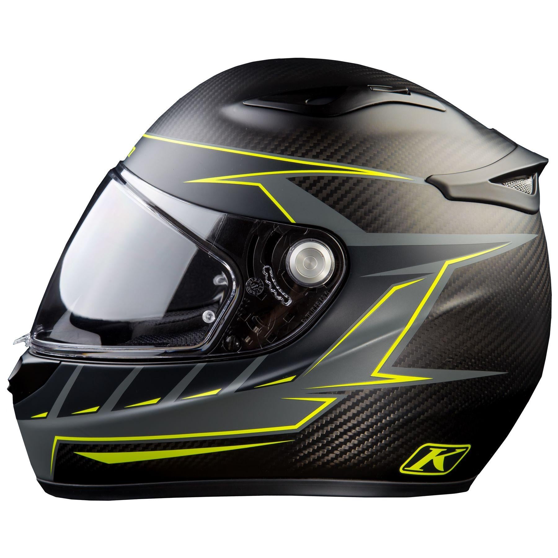 Klim K1R Raw Karbon Helmet Discern Hi-Viz – Motorangutan